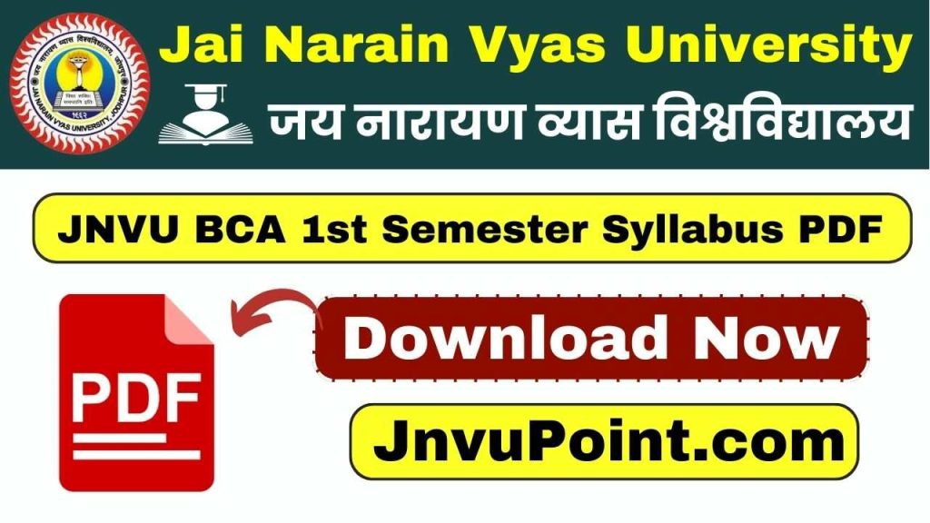 JNVU BCA 1st Semester Syllabus 2025 PDF Download- जेएनवीयू बीसीए फ़र्स्ट सेमेस्टर सिलेबस पीडीऍफ़ ...