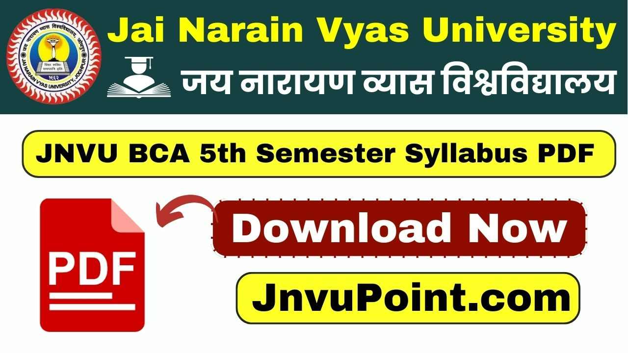 JNVU BCA 5th Semester Syllabus 2025 PDF Download- जेएनवीयू बीसीए 5th सेमेस्टर सिलेबस पीडीऍफ़ ...
